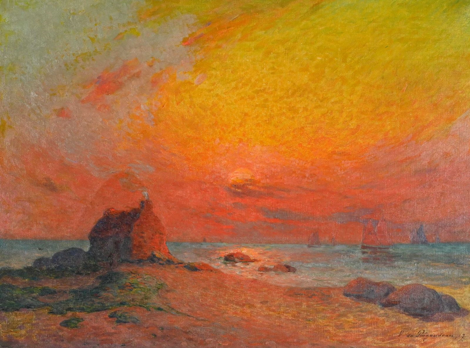 Fernand Loyen de Puigaudeau | Coucher de soleil devant la maison du Douanier | MutualArt