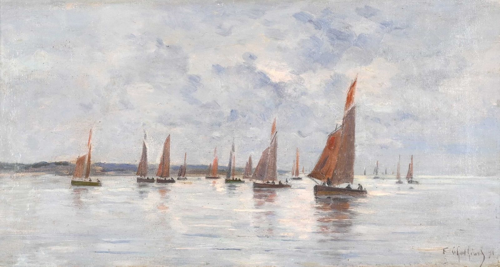 Fernand Marie Eugène Legout-Gérard | Le départ des barques sardinières ...