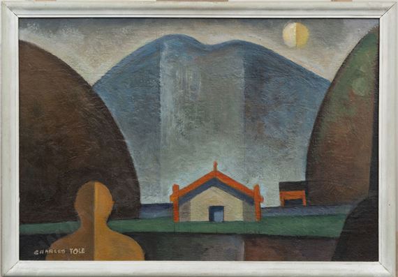 Charles Tole | Landscape with Marae (1983) | MutualArt