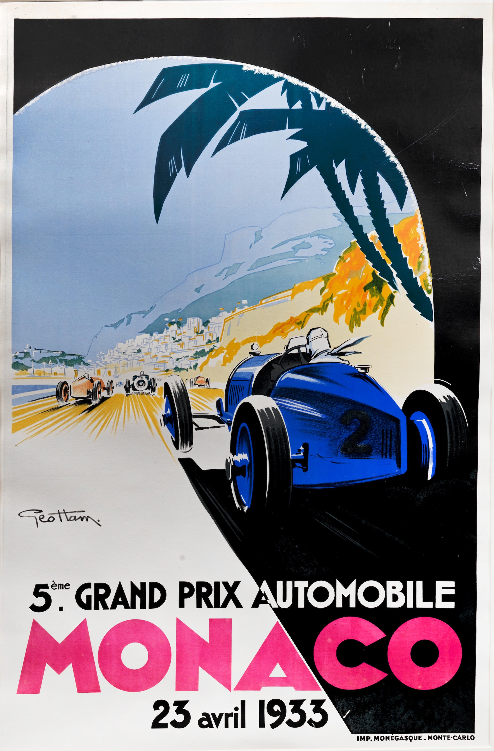 Géo‏ Ham | A 1933 Monaco Grand Prix race poster | MutualArt
