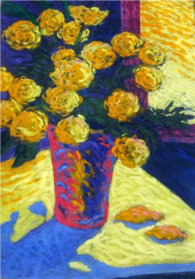 Bernard Vidal | Bouquet au vase rose | MutualArt