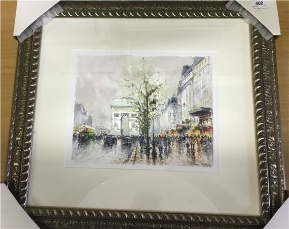 Stephane Wrobel | Parisian street scene with figures | MutualArt