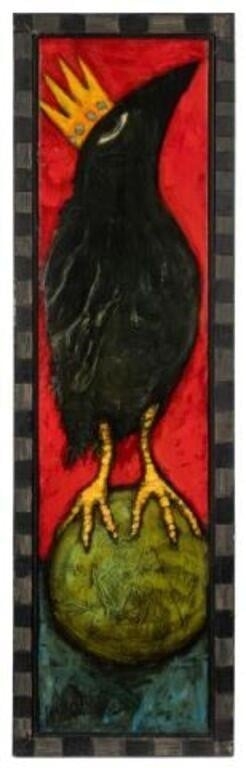 Terry Cannon | Terry Cannon Painting of Crow with Crown. | MutualArt
