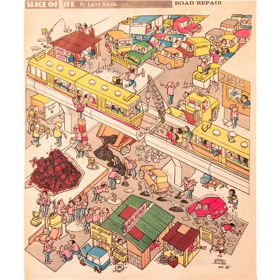 Larry Alcala | Road Repair (A Slice of Life by Larry Alcala) | MutualArt
