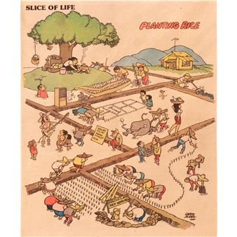 Larry Alcala | Planting Rice (A Slice of Life by Larry Alcala) | MutualArt