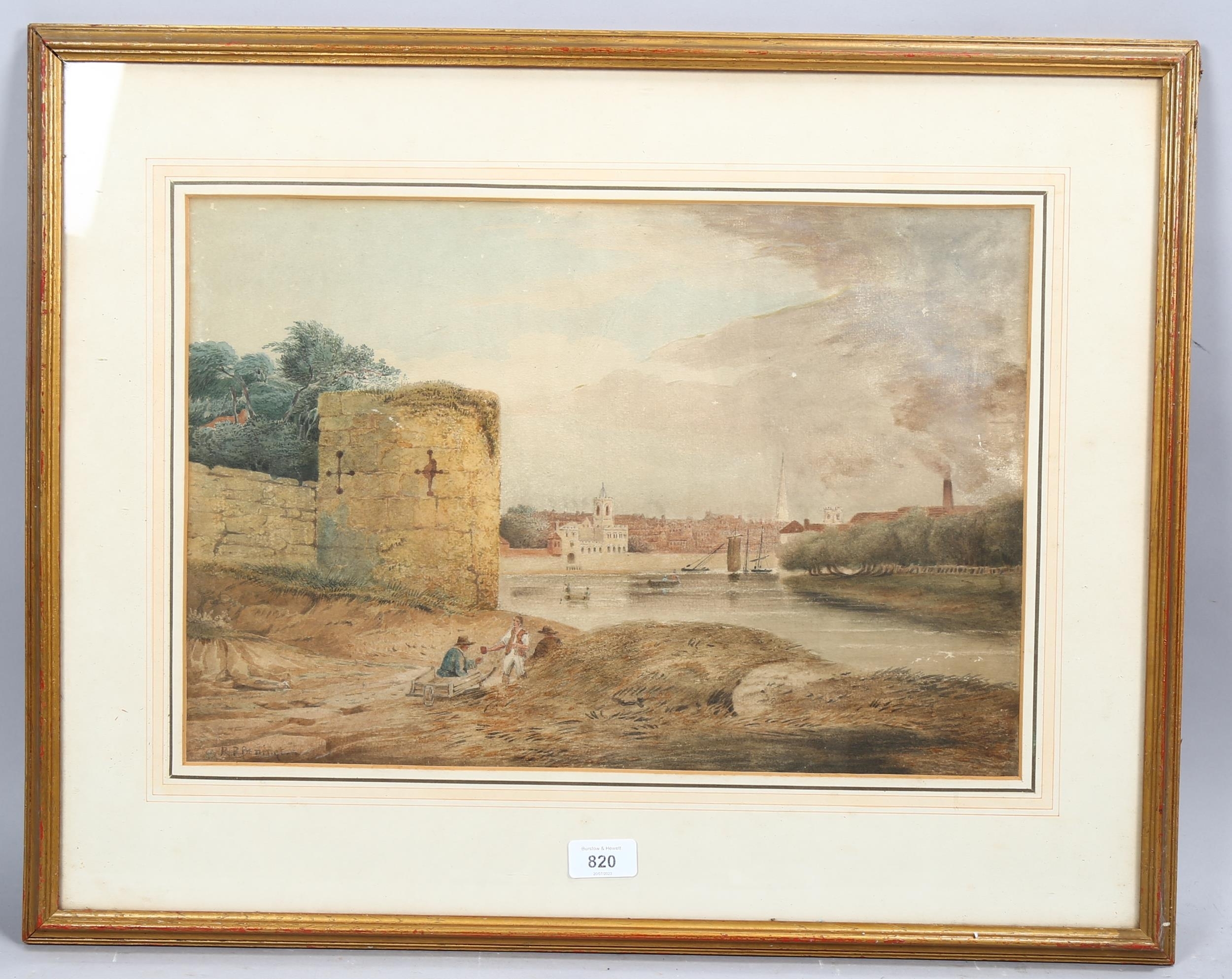 Richard Parkes Bonington | castle beside a river | MutualArt