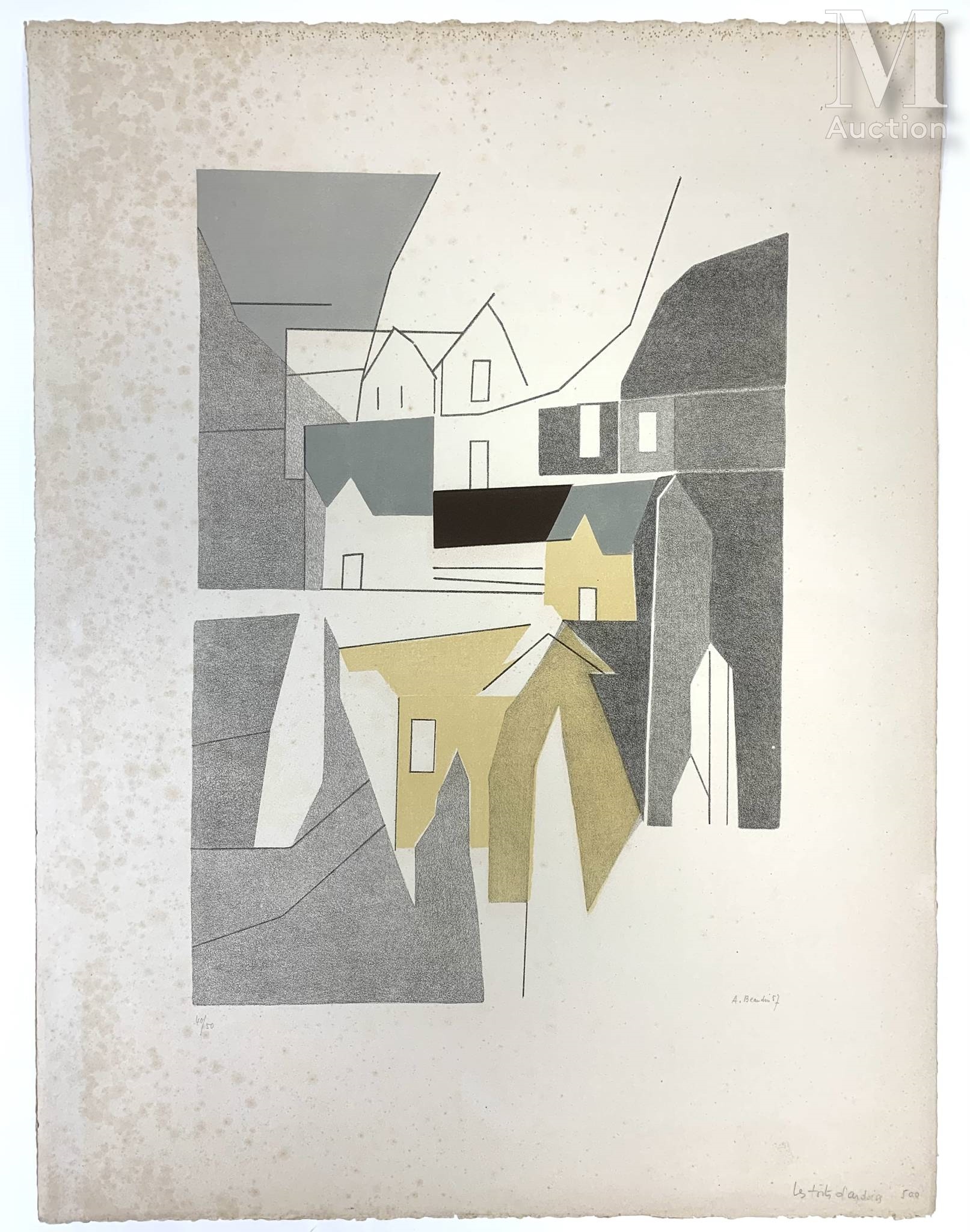 André Beaudin | Les toits d'ardois (1957) | MutualArt