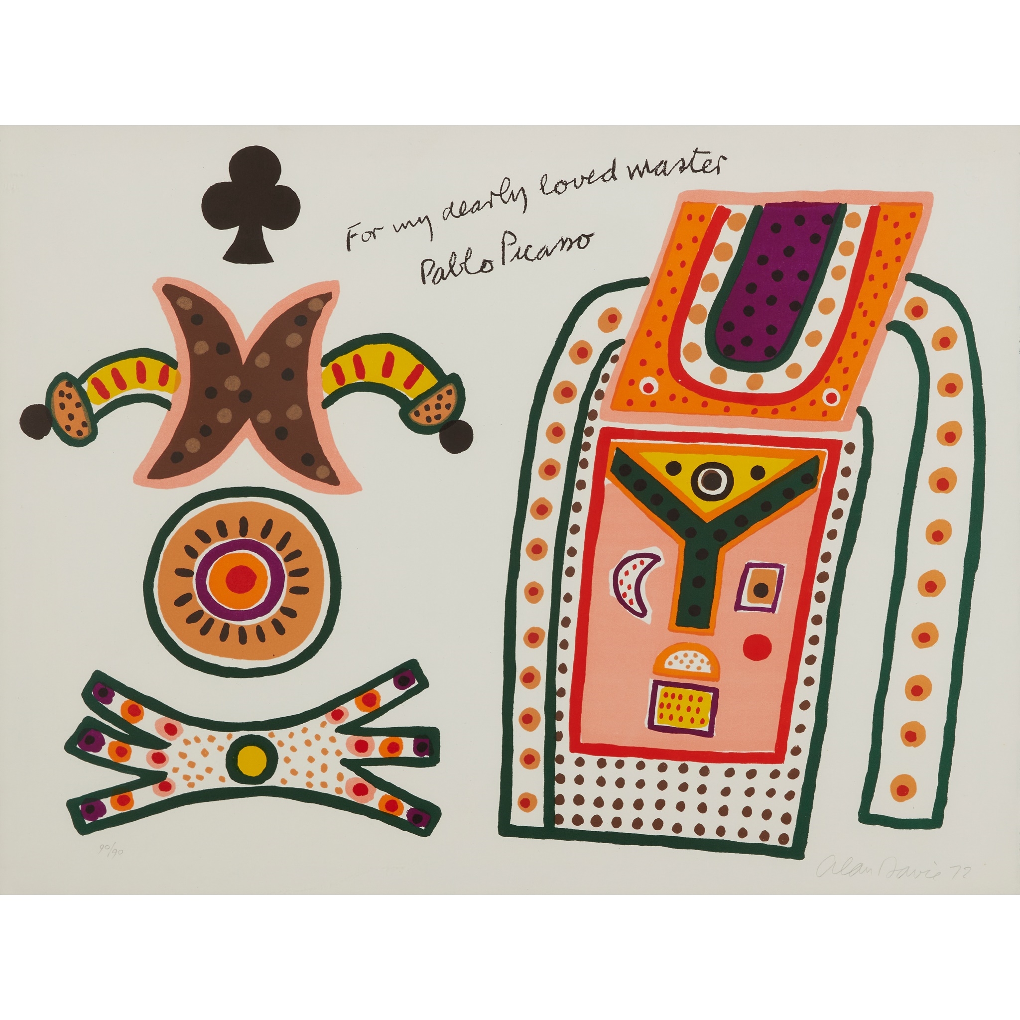 Alan Davie | FOR MY DEARLY LOVED MASTER PABLO PICASSO - 1972 | MutualArt