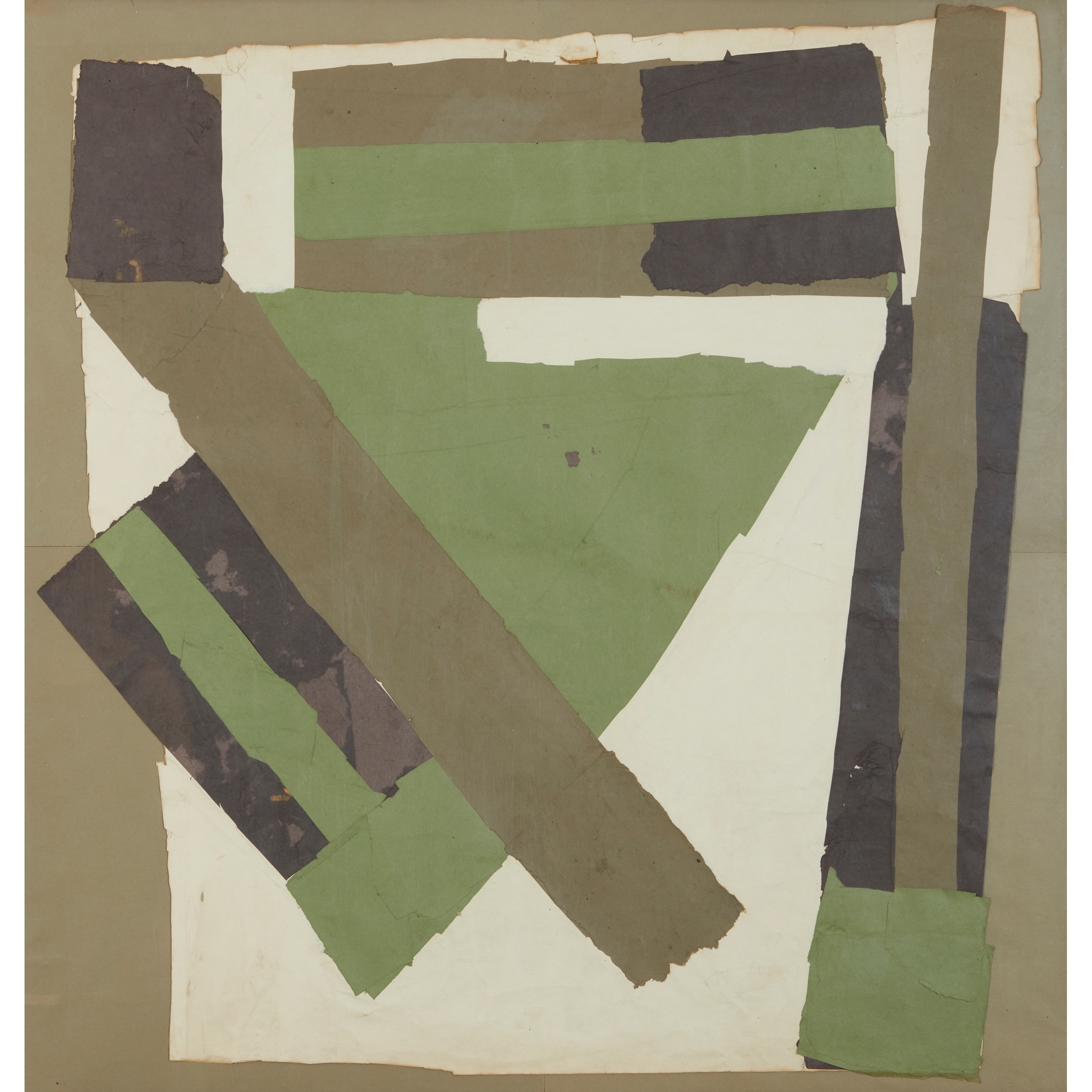 Francis Davison | UNTITLED (COLLAGE IN GREEN AND BLACK) | MutualArt