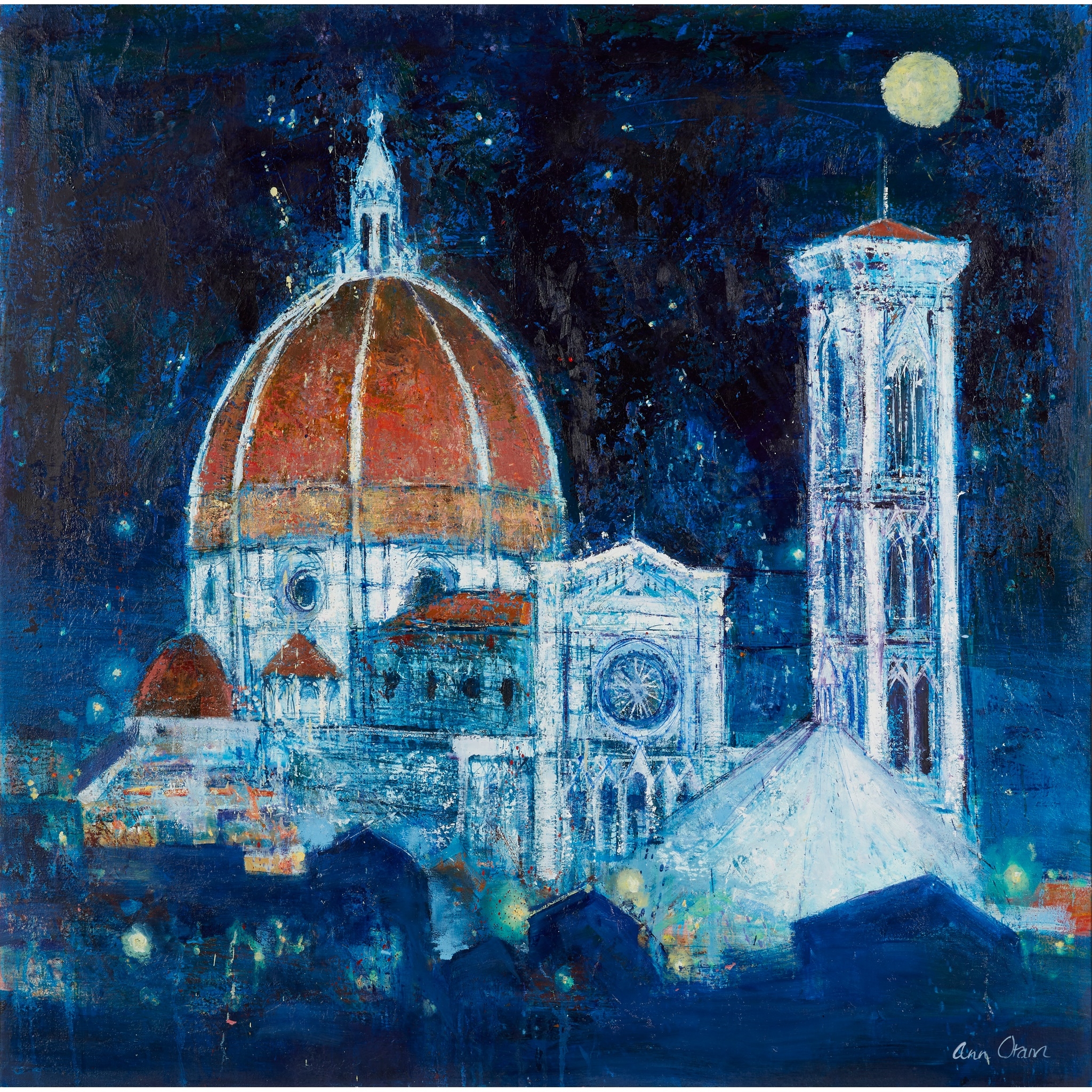 Ann Oram | FLORENCE CATHEDRAL AGAINST NIGHT SKY | MutualArt