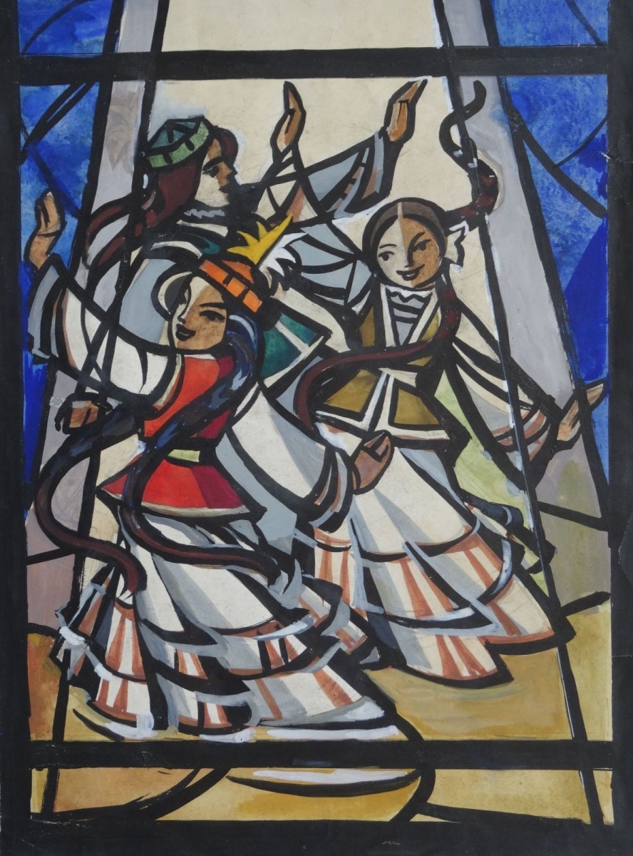 Tenis Grasis | Stained glass sketch for the Pioneer Castle in Alma-Ata ...