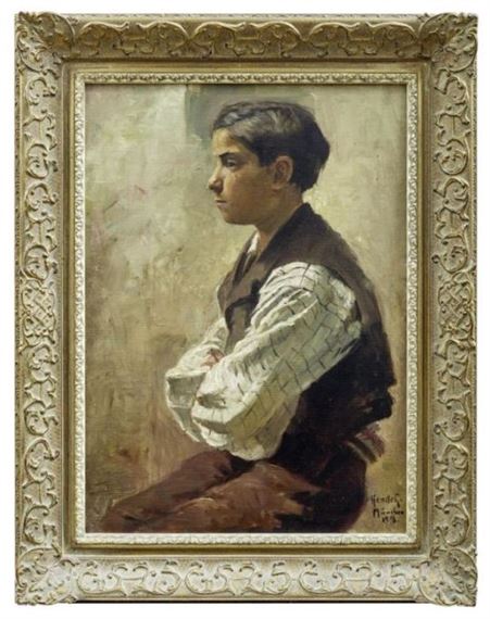 Geza Kende | Portrait of a Boy (1901) | MutualArt