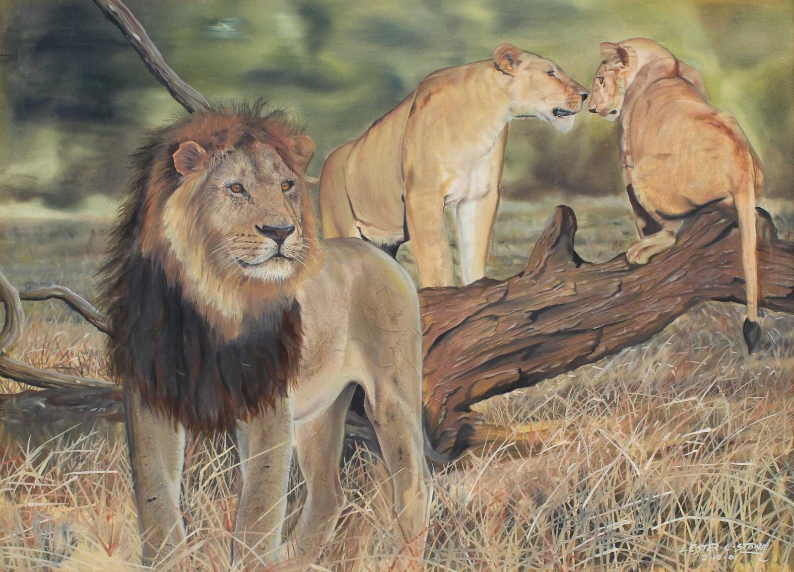 Lester Stone | LION AND LIONESS | MutualArt