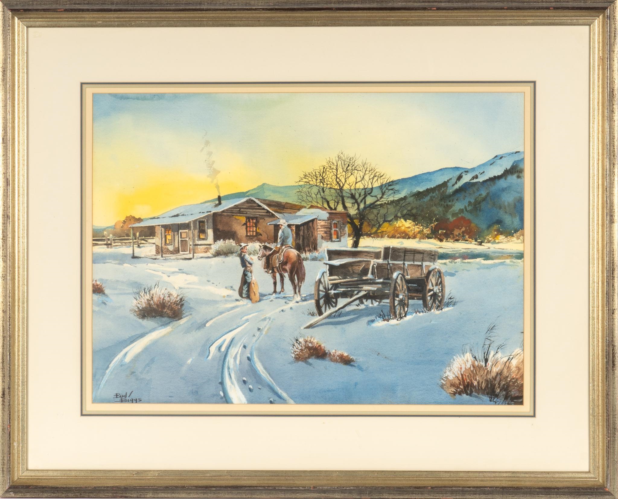 Bud Biggs | Wagon in the Snow | MutualArt