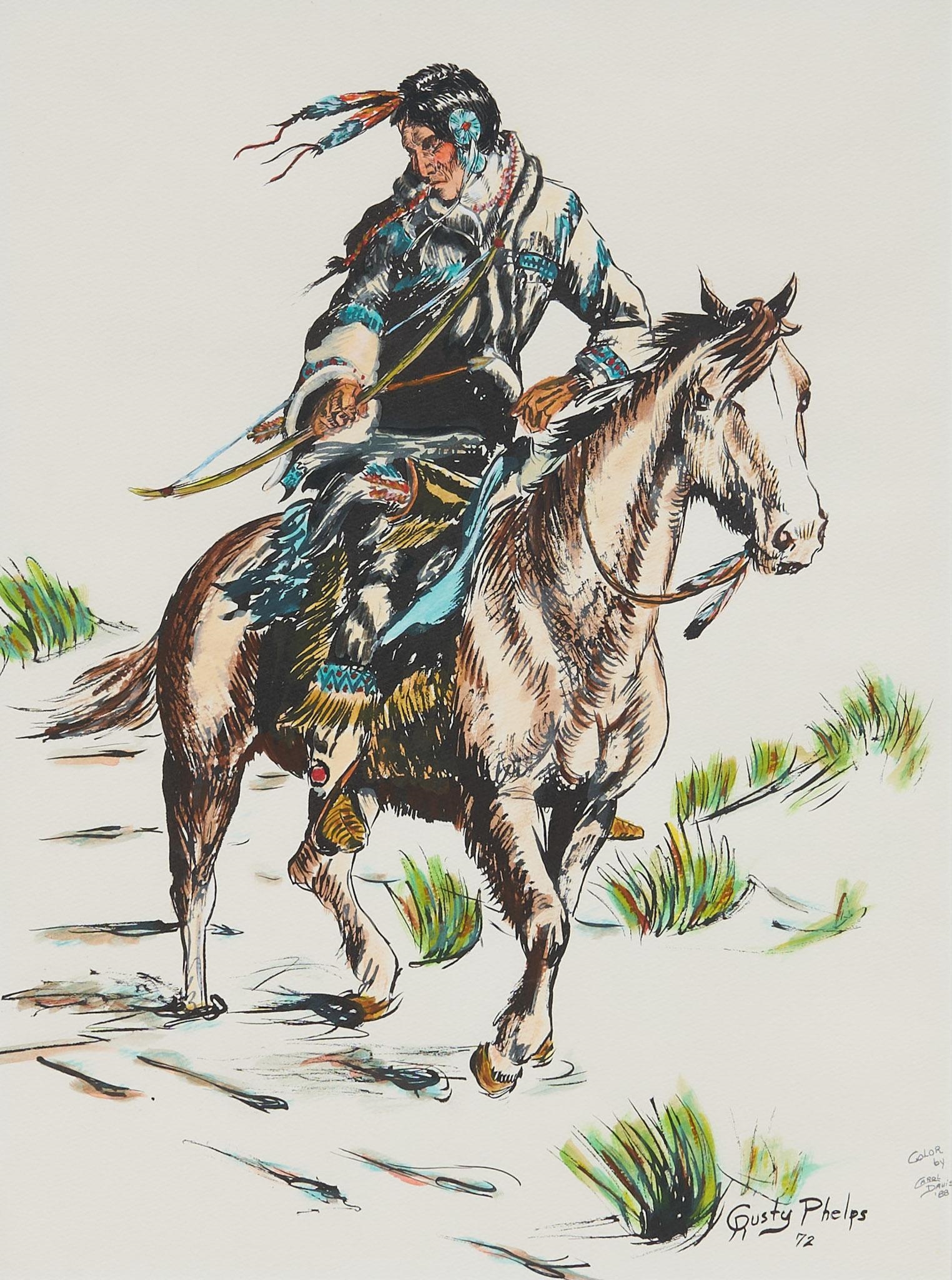 Rusty Phelps | (2) Cowboy and Native American Portraits | MutualArt