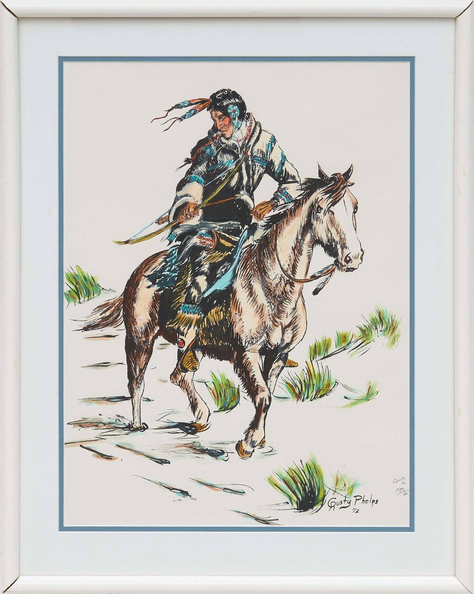 Rusty Phelps | (2) Cowboy and Native American Portraits | MutualArt