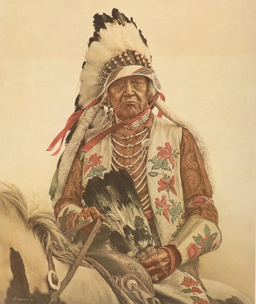 James Bama | Oldest Living Crow Indian, (1981) | MutualArt