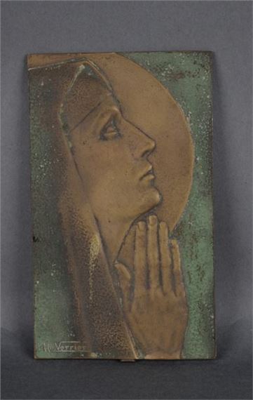 Max Le Verrier | plaque en bronze à patine polychrome figurant la Saint ...