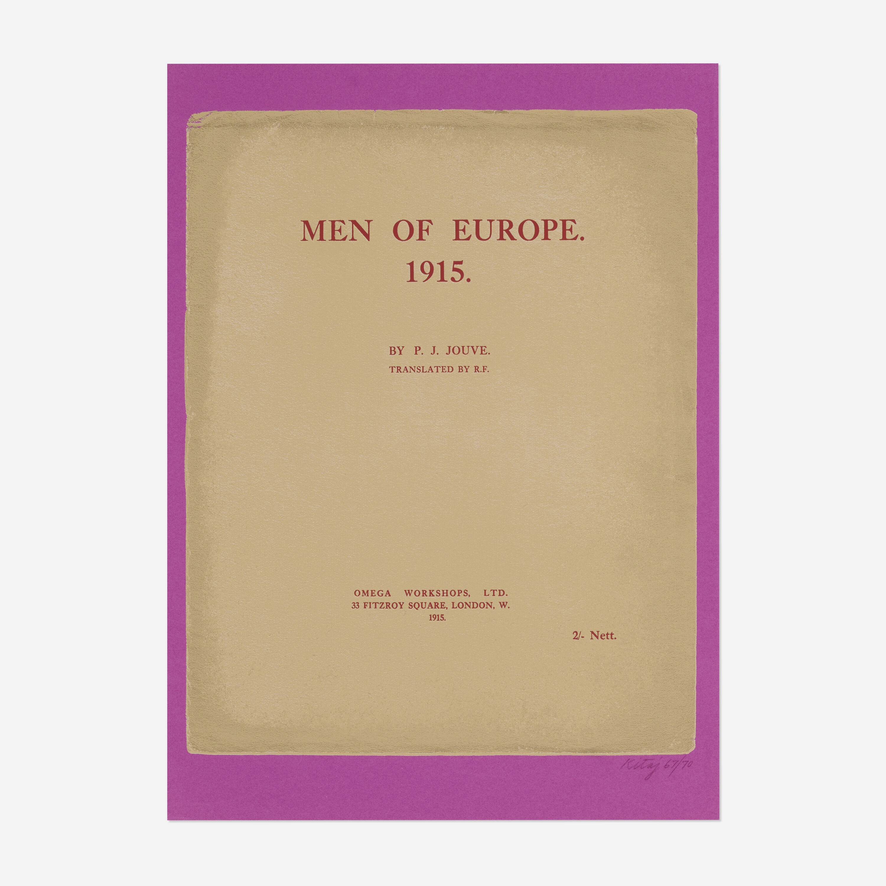 R. B. Kitaj | Men of Europe 1915 (1972) | MutualArt
