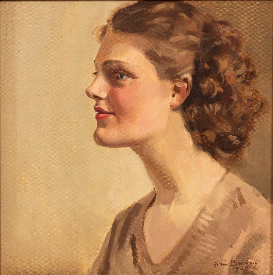 Arthur Royce Bradbury | Beryl Winter bust portrait, looking right and a ...