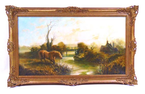 Anthony Pitt | horse drinking from river | MutualArt