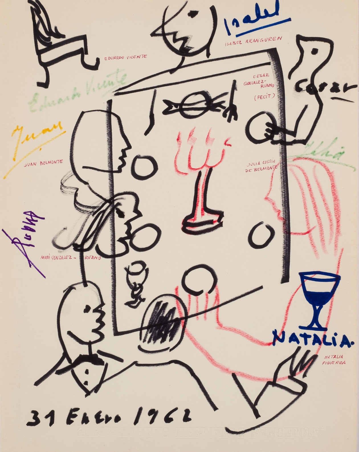 César González Ruano | Dibujos con autógrafos | MutualArt