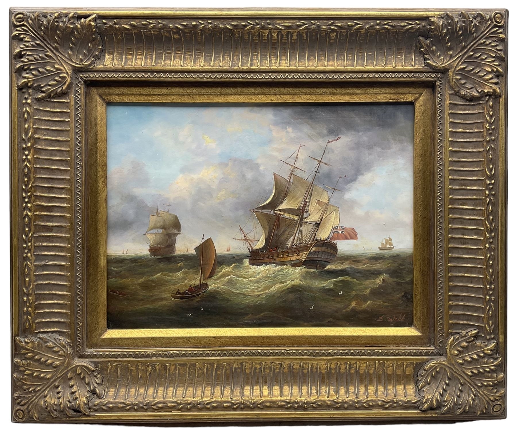 S Webb | British Ship of the Line at Full Sail | MutualArt