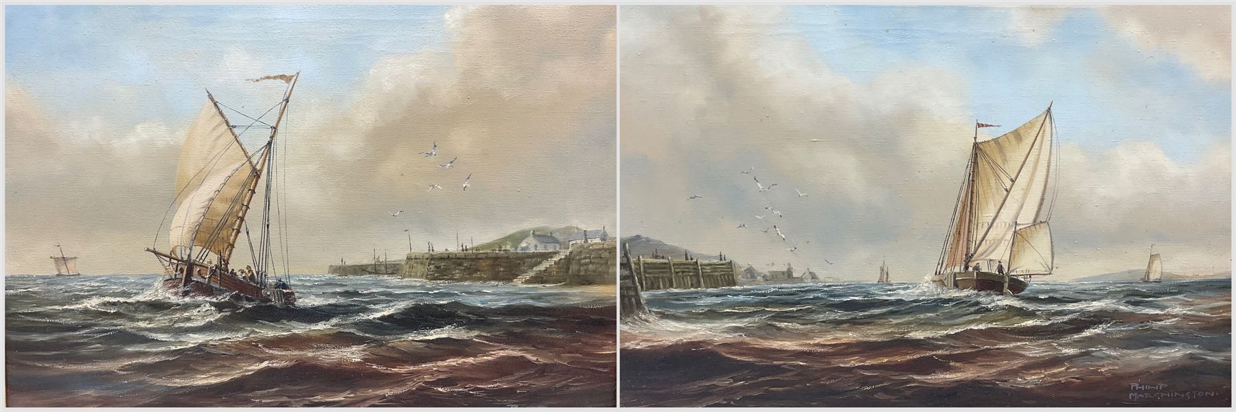 Philip Marchington | A tall ship off the coast | MutualArt