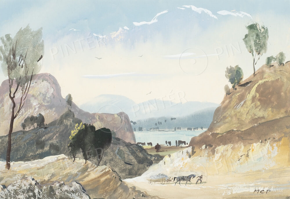 C. Pál Molnár | Waterlandscape With Horse | MutualArt