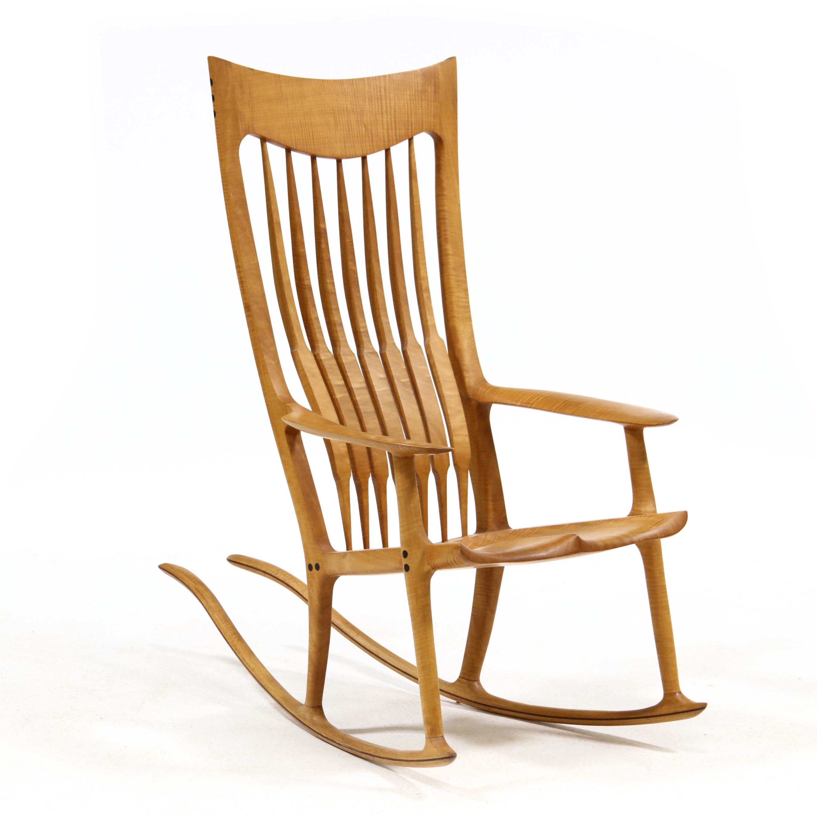 Sam Maloof | Tiger Maple Rocking Chair | MutualArt