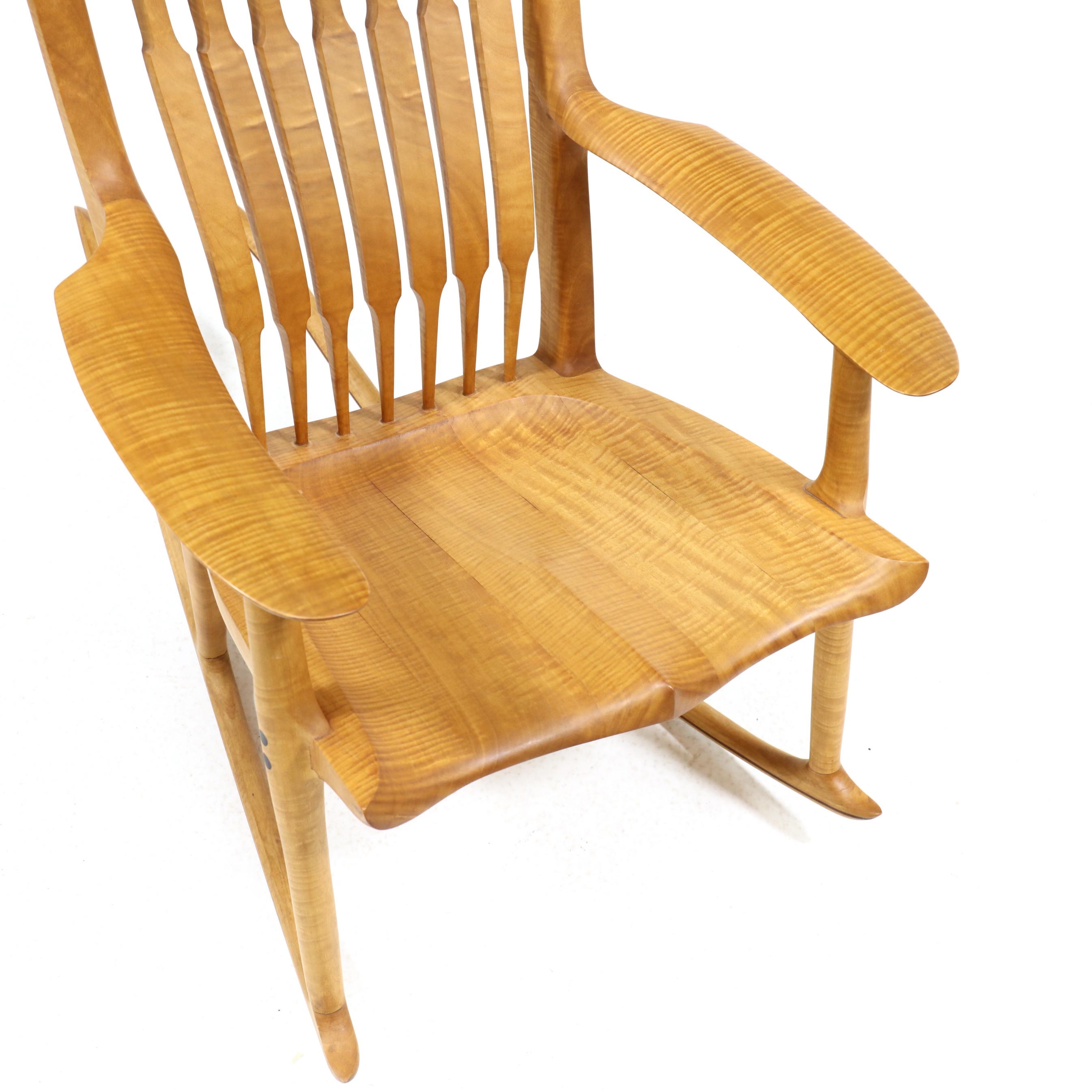 Sam Maloof | Tiger Maple Rocking Chair | MutualArt
