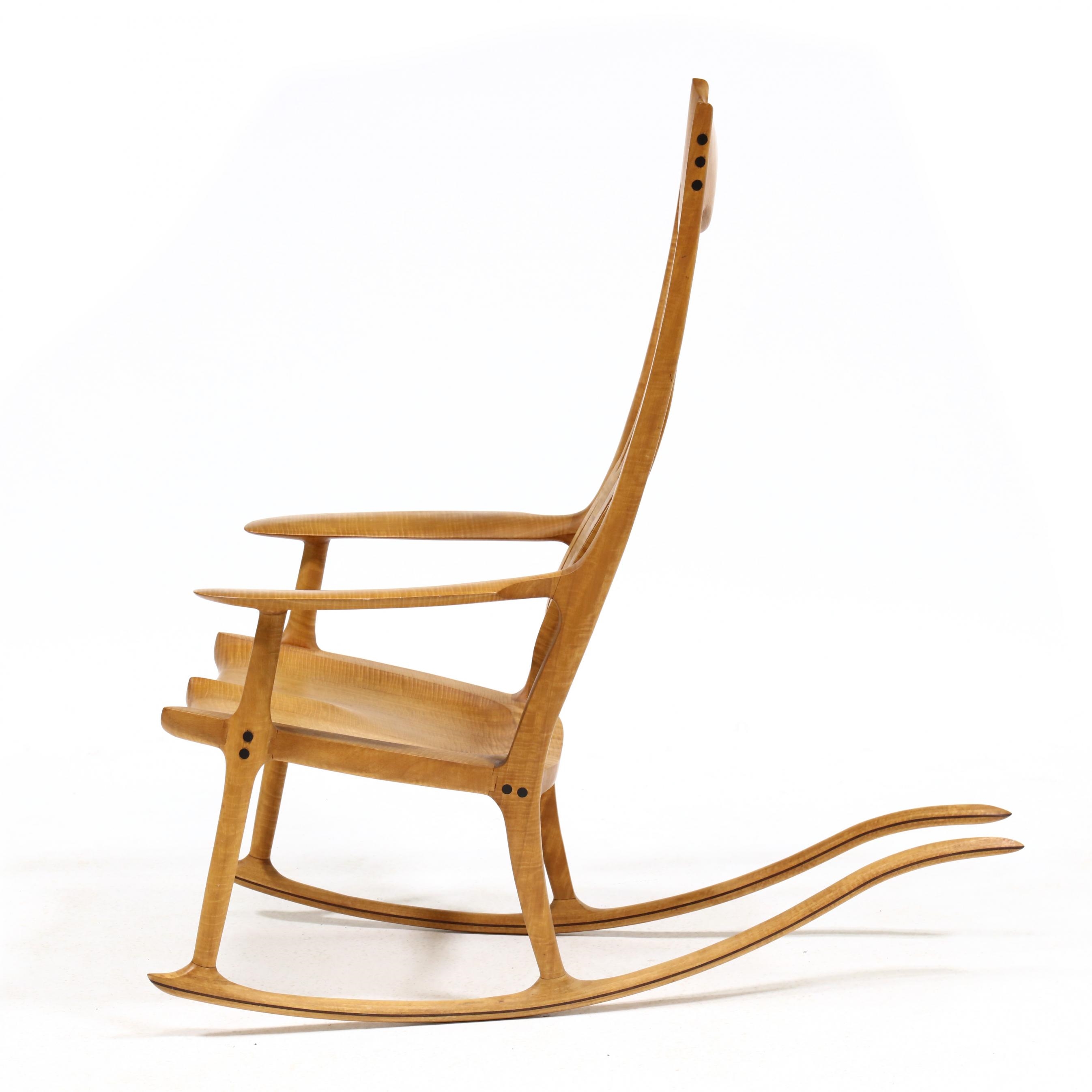 Sam Maloof | Tiger Maple Rocking Chair | MutualArt