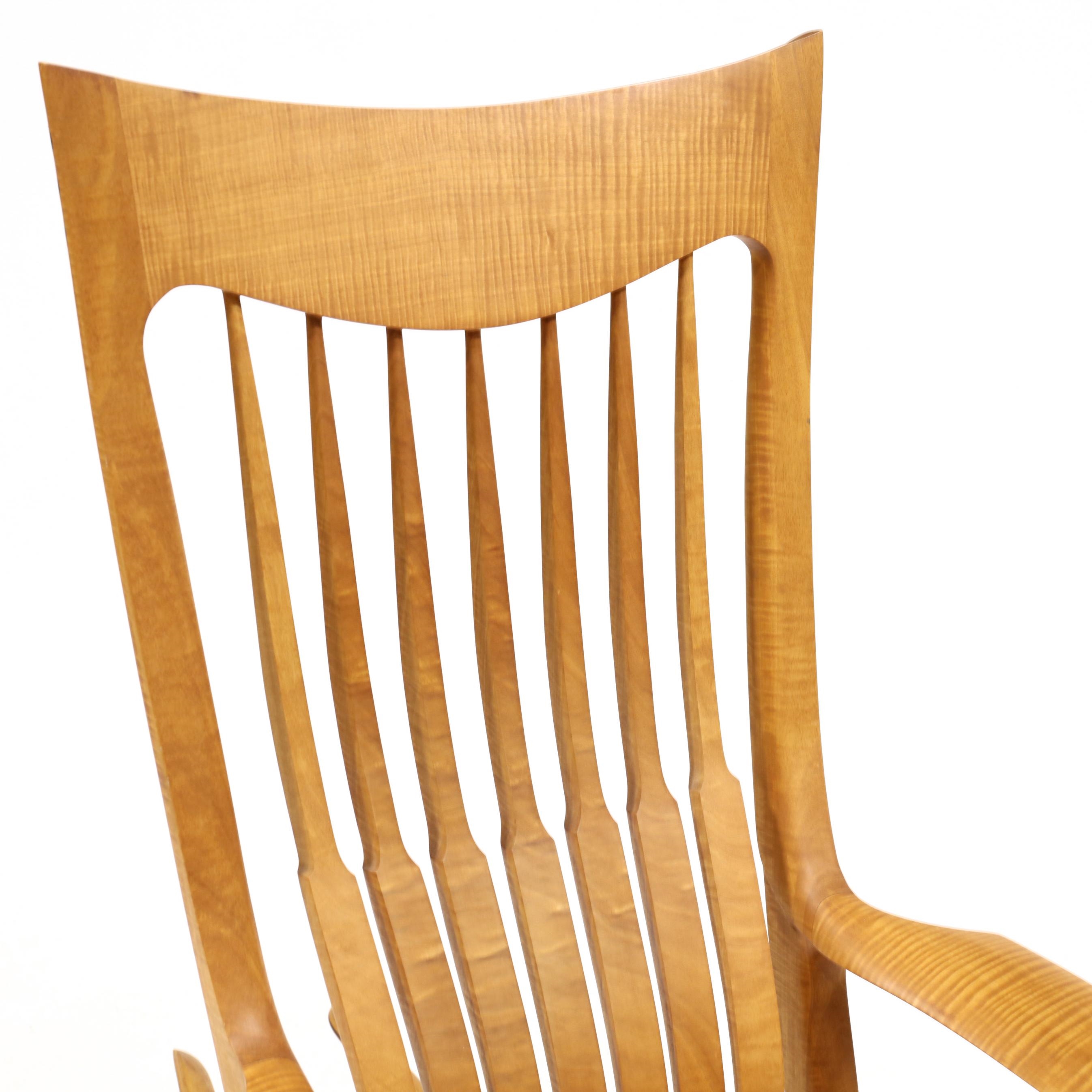Sam Maloof | Tiger Maple Rocking Chair | MutualArt