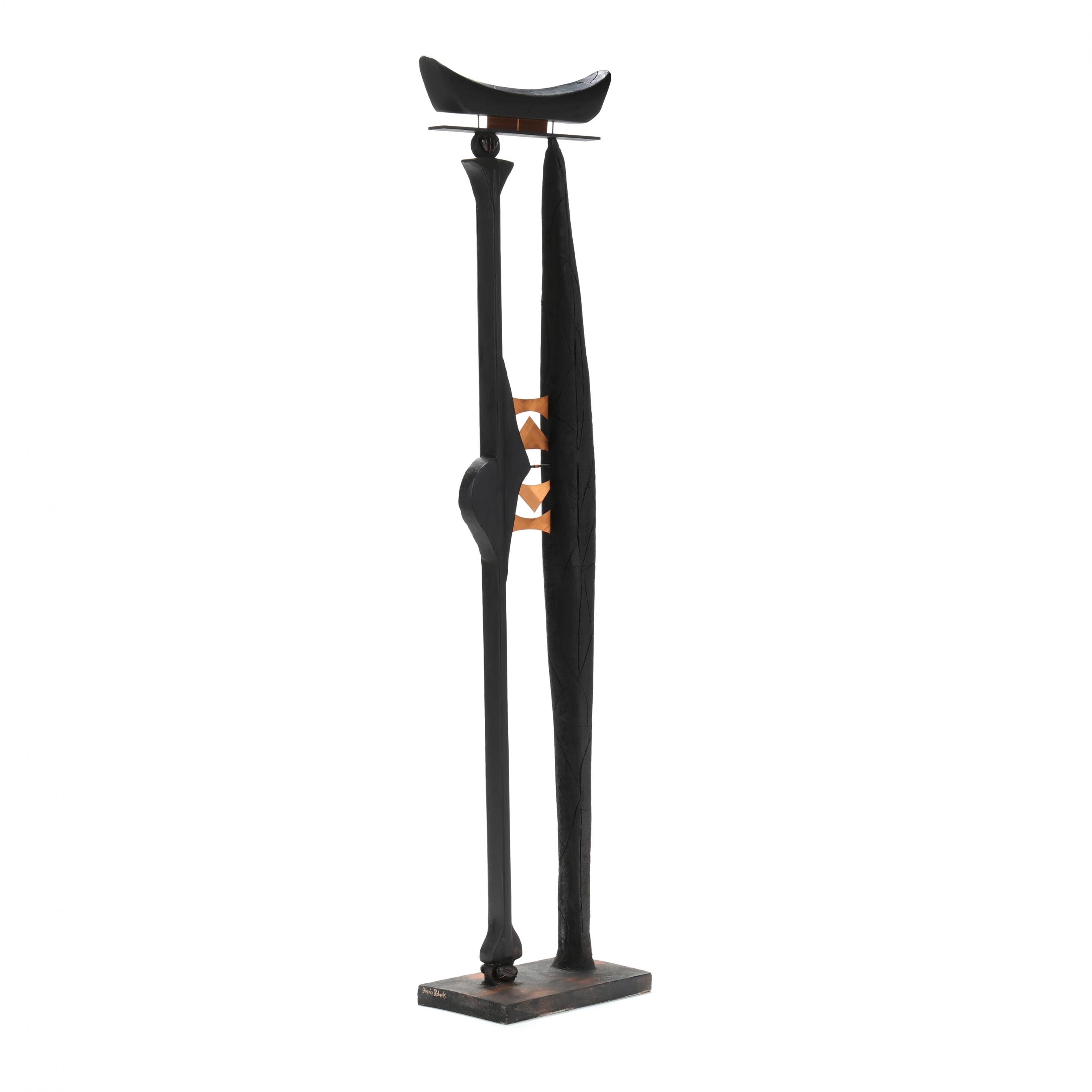Gloria Roberts | Tall Zen Modernist Mixed Media Sculpture | MutualArt