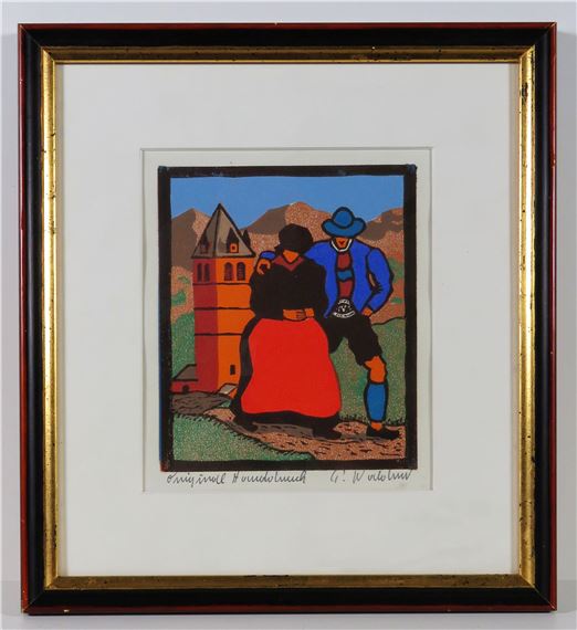 Peter Waldner | Tiroler Kirchgänger vor Kitzbühel (1948) | MutualArt