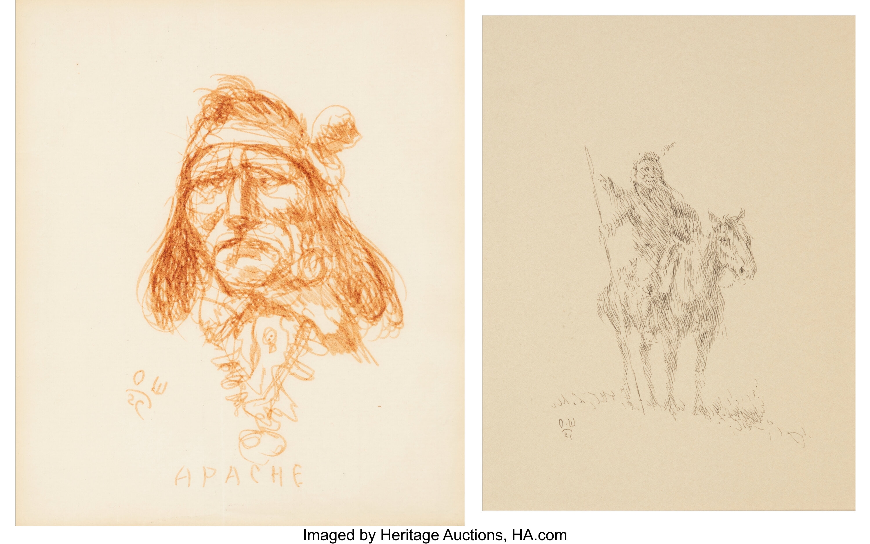 Olaf Wieghorst | Apache Indian Portraits (1921) | MutualArt