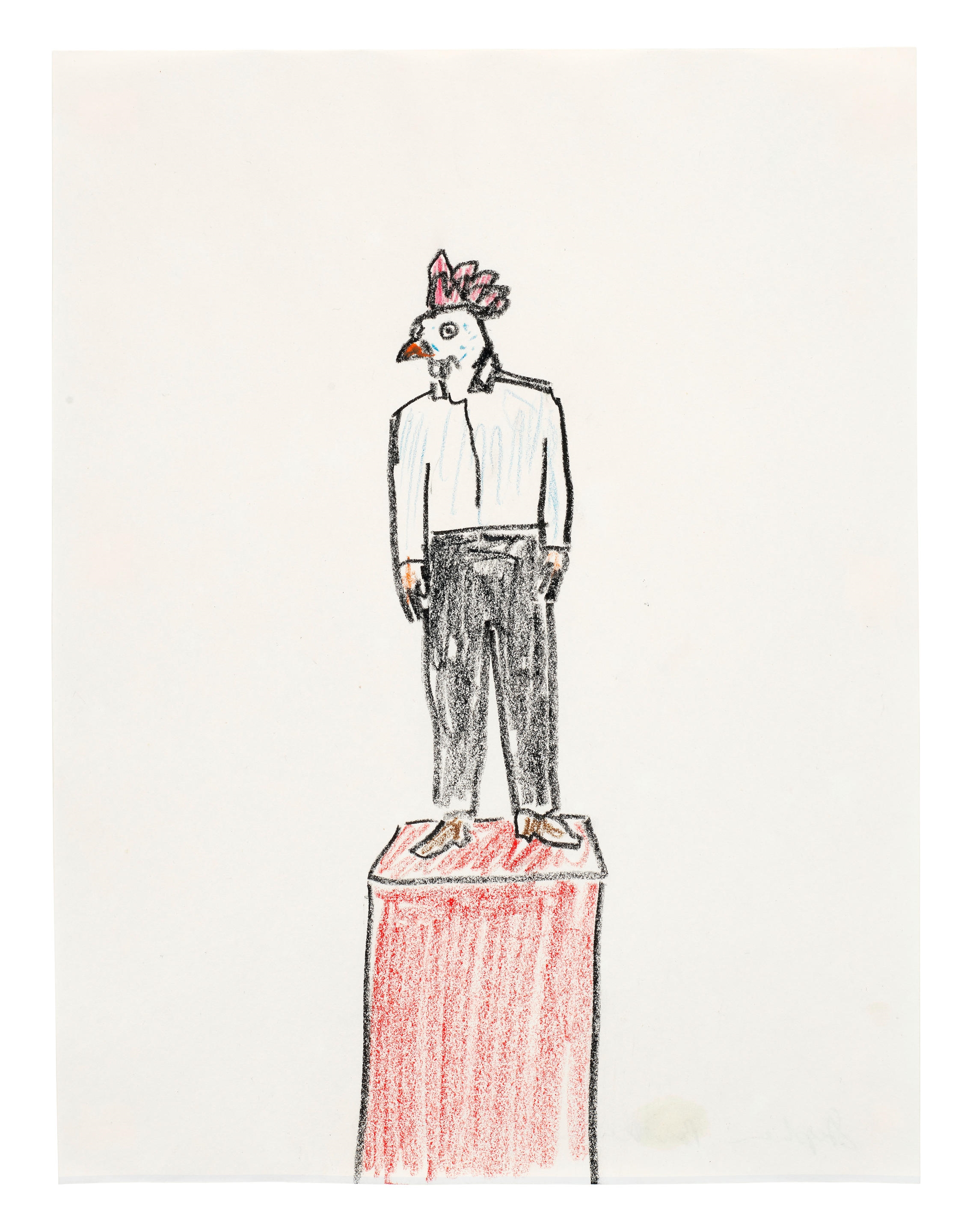 Stephan Balkenhol | Rooster Man (drawing) 1996 (1996) | MutualArt