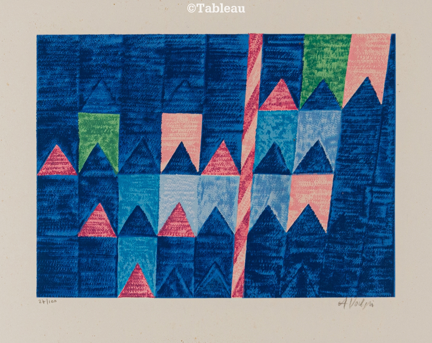 Alfredo Volpi | Bandeirinhas e mastro | MutualArt