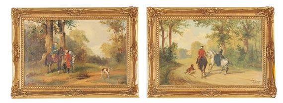 William Stone | A winter landscape with Figures on a path near a ...