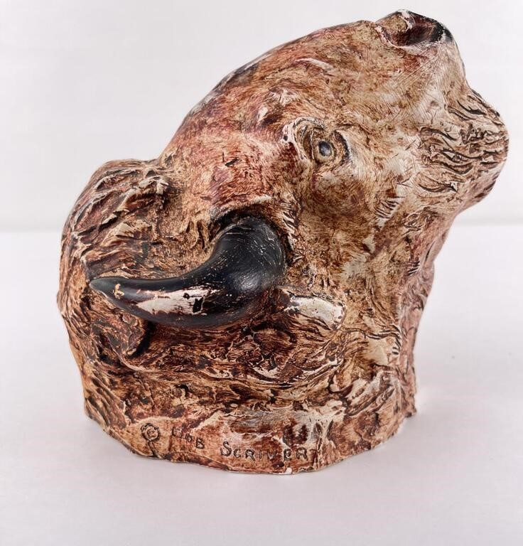 Bob Scriver | Buffalo Head Sculpture | MutualArt