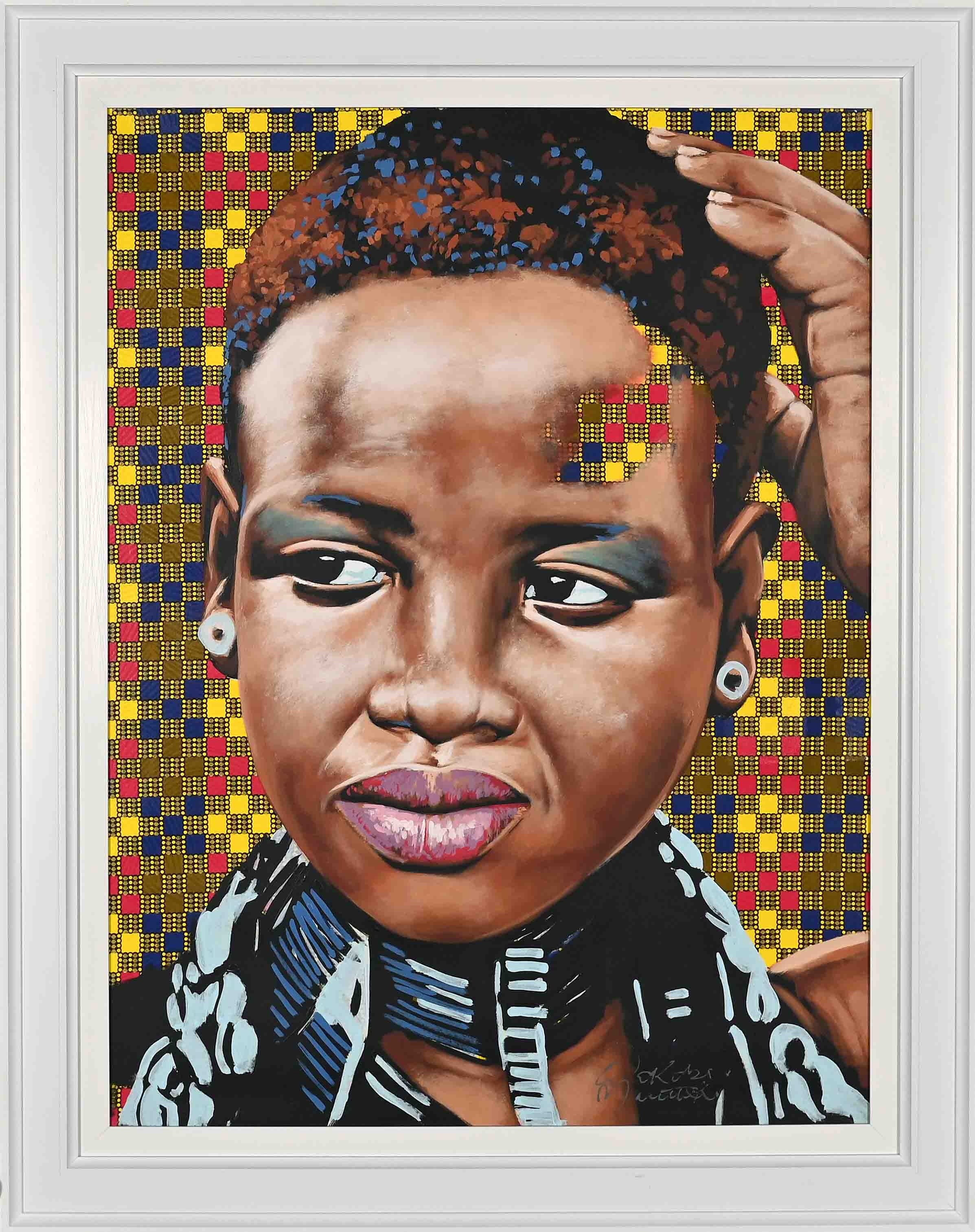 Wakaba Mutheki | Portrait of a Woman with Shweshwe | MutualArt