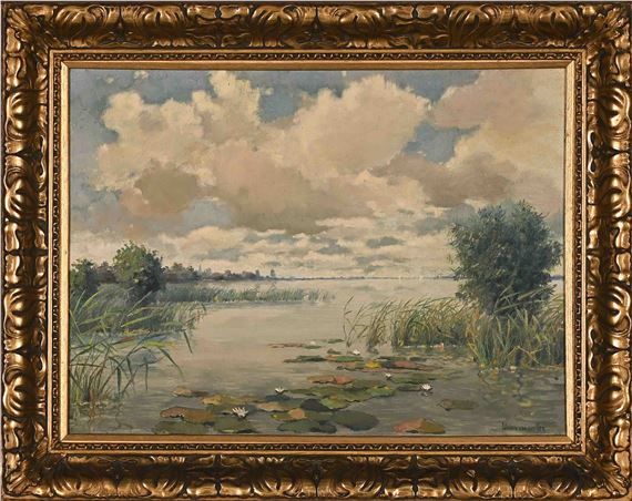 Willem van der Ven | Water Lilies with Rolling Clouds | MutualArt