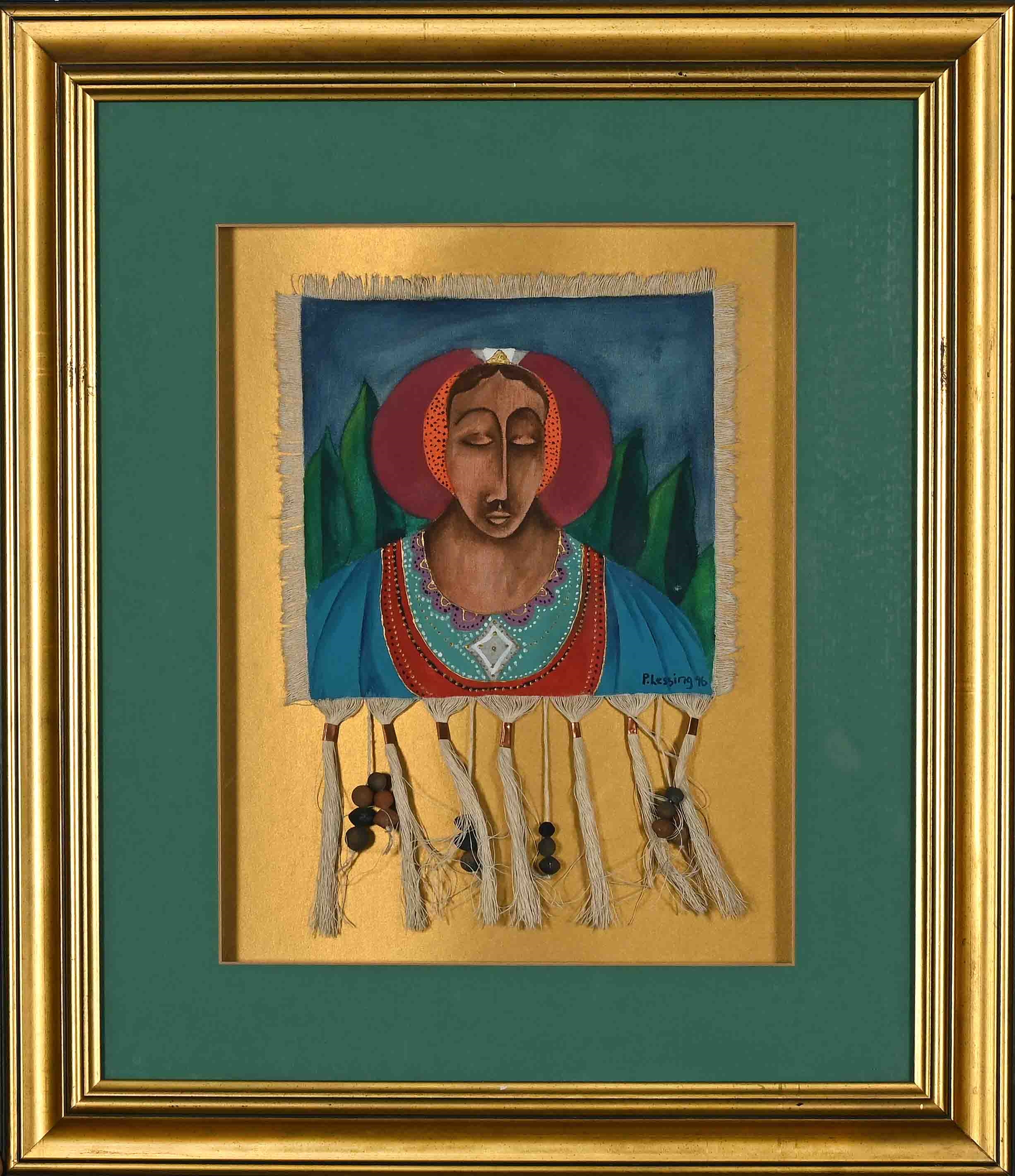 Pieter Lessing | Two Works: Naive Portraits of Ladies | MutualArt