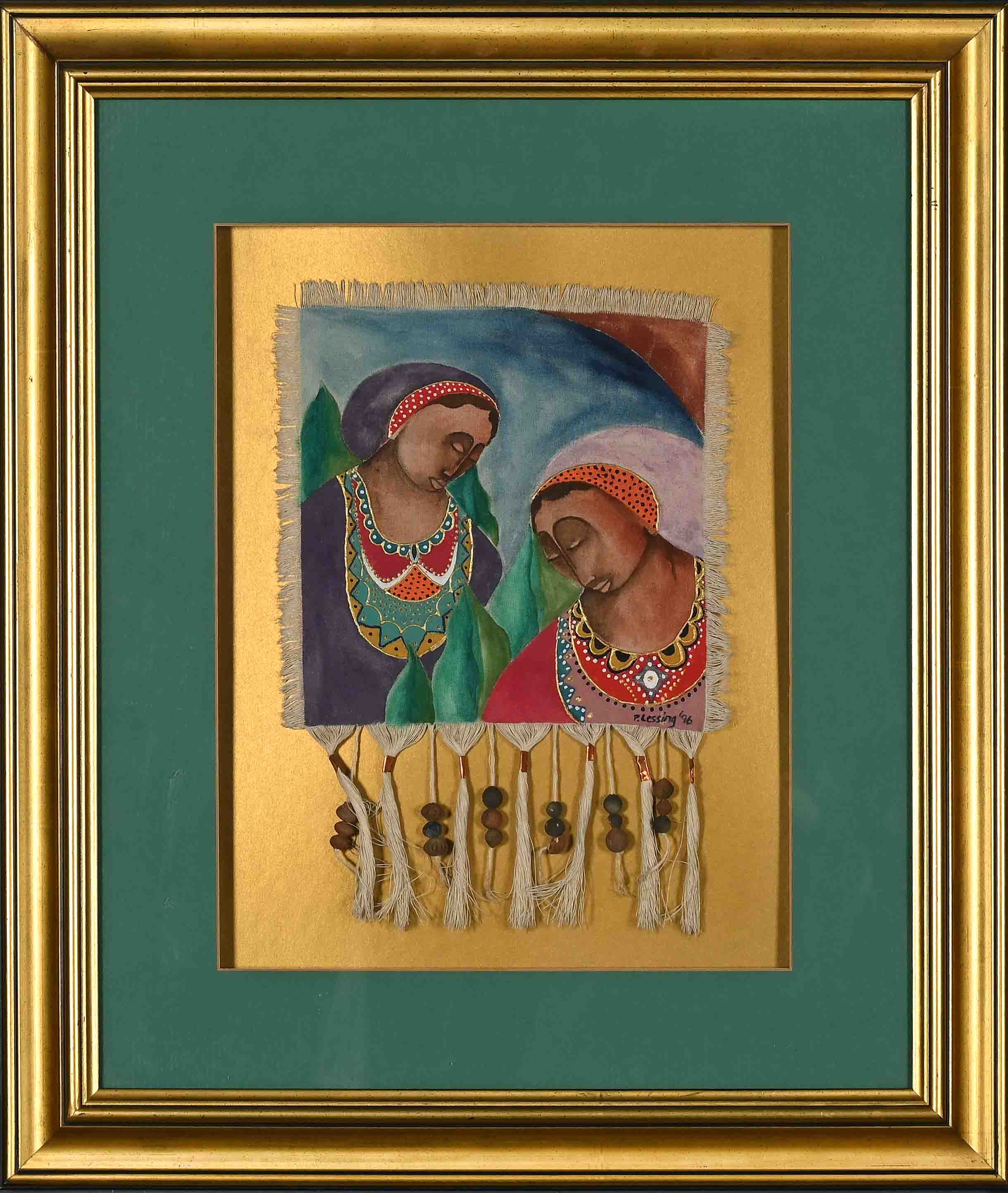 Pieter Lessing | Two Works: Naive Portraits of Ladies | MutualArt