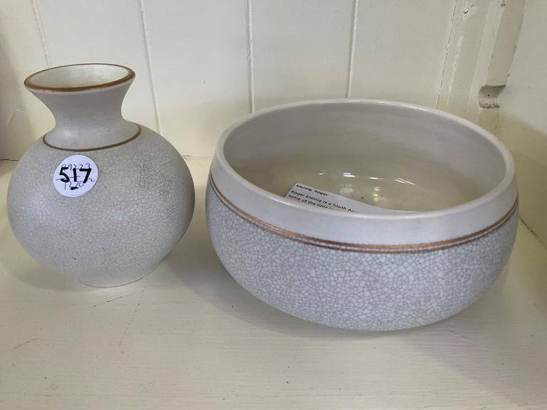 Roger Kleinig | ROGER KLEINIG POTTERY VASE & BOWL | MutualArt