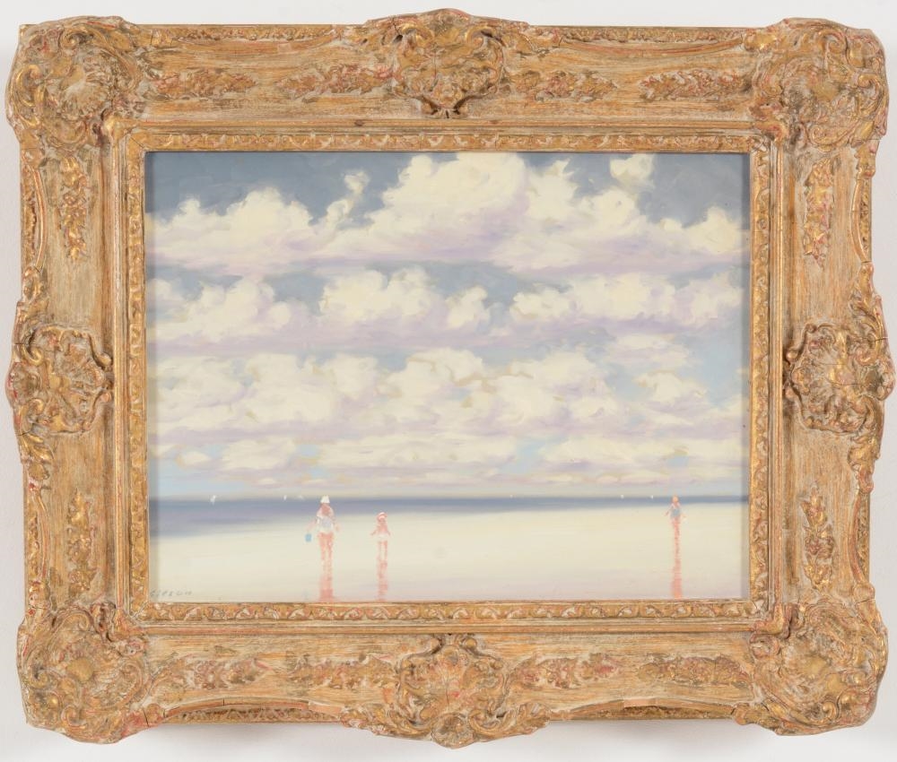 André Gisson | Beach Scene with children and clouds. | MutualArt