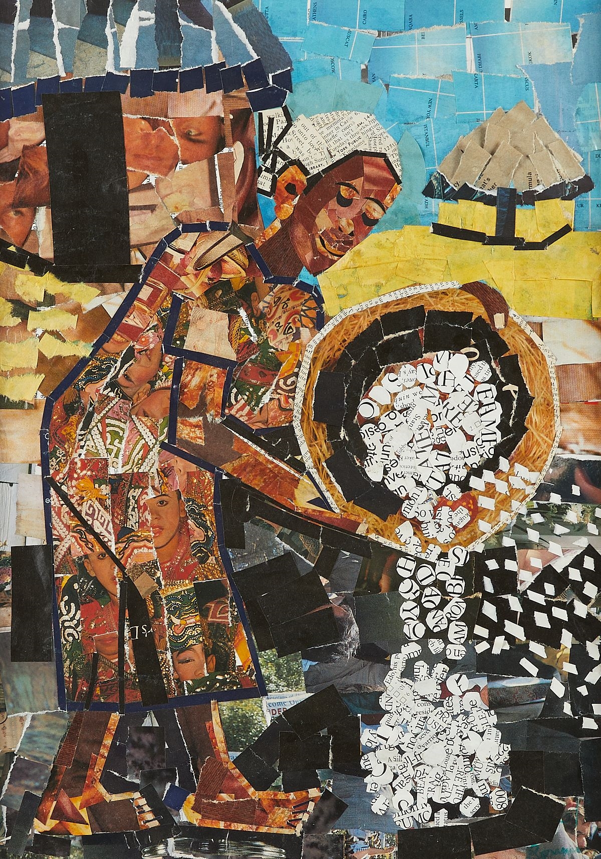 Rosemary Karuga | A figure pouring items out of a basket | MutualArt