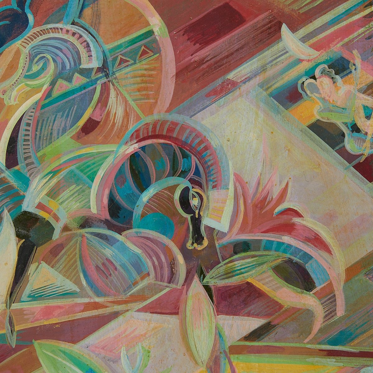 Syed Haider Raza | A fantastical landscape in vibrant colors depicting ...