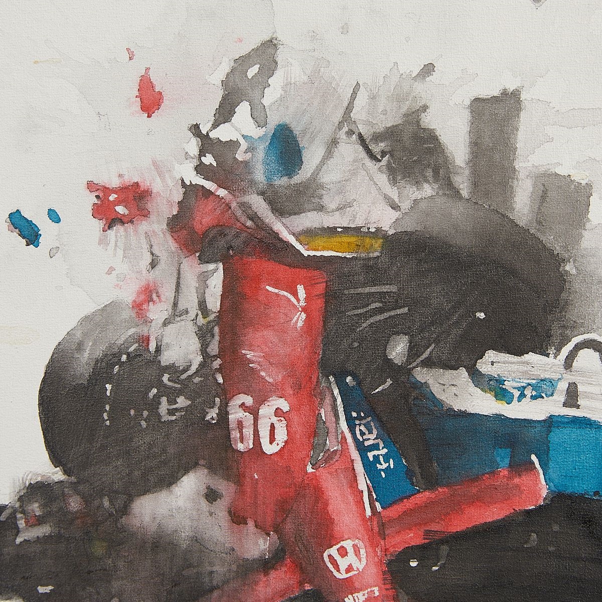 David Rathman | A red and blue car energetically crashing into an ...