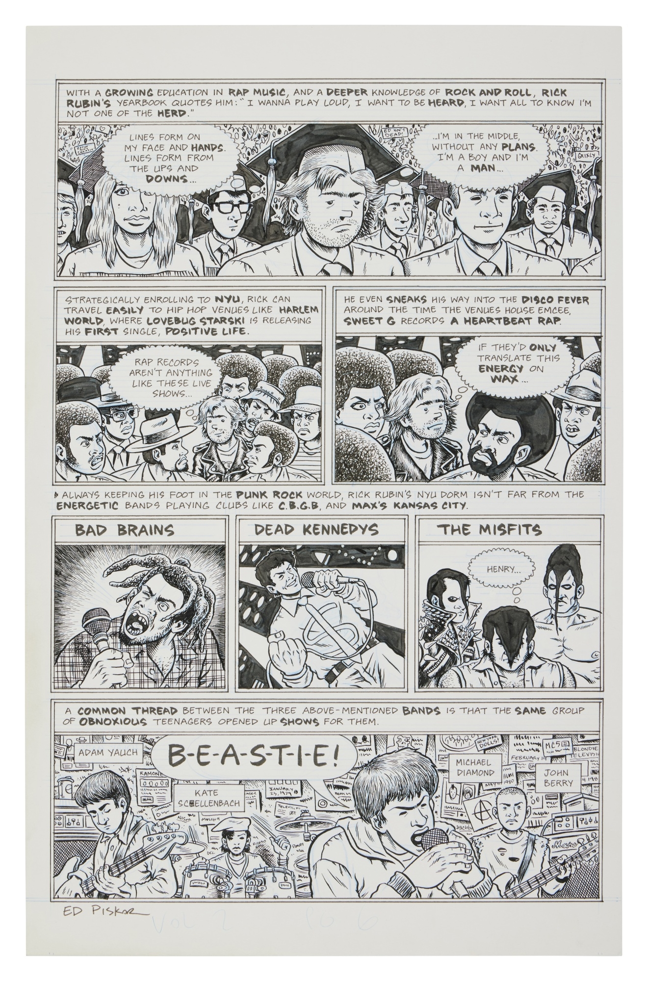 Ed Piskor | Rick Rubin & the Beastie Boys. Original artwork from page 6 ...